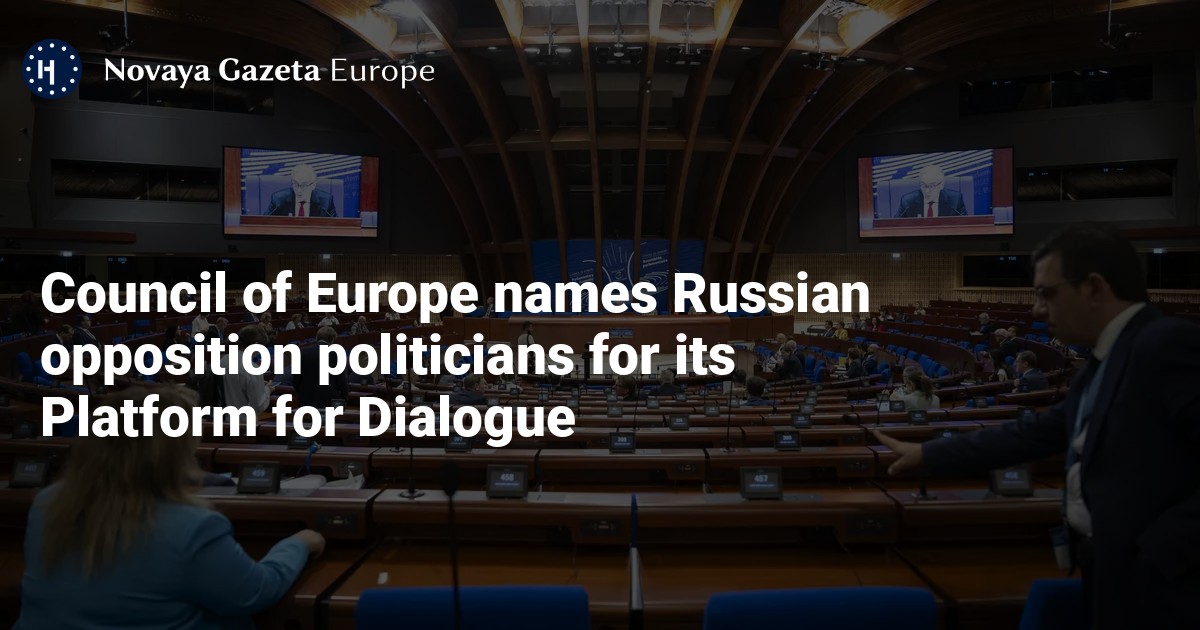 PACE announces who will represent Russian democratic forces in ...